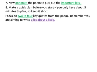 Unseen poem exam practice | PPT