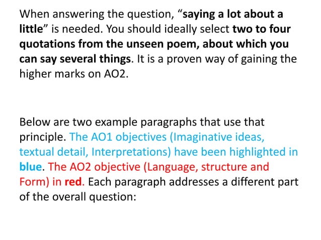 Unseen poem exam practice | PPT