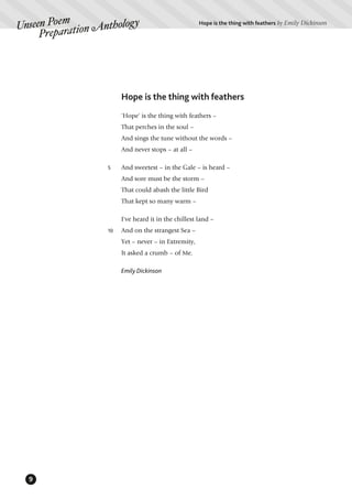 Unseen poem preparation anthology | PDF
