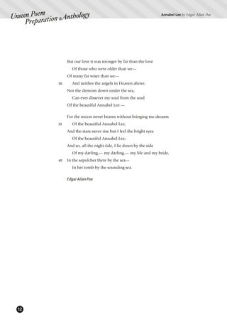 Unseen poem preparation anthology | PDF