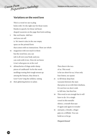 Unseen poem preparation anthology | PDF