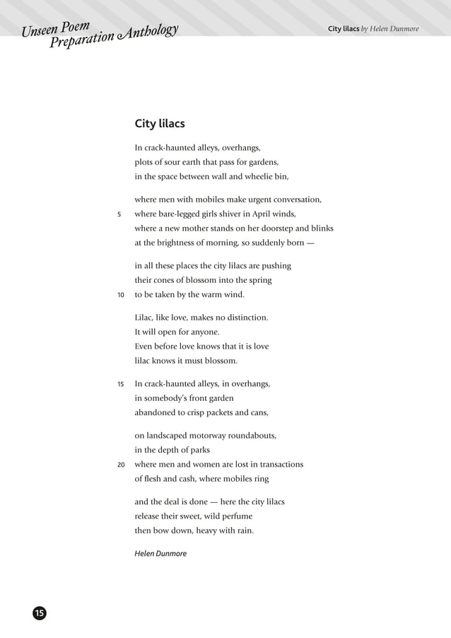 Unseen poem preparation anthology | PDF
