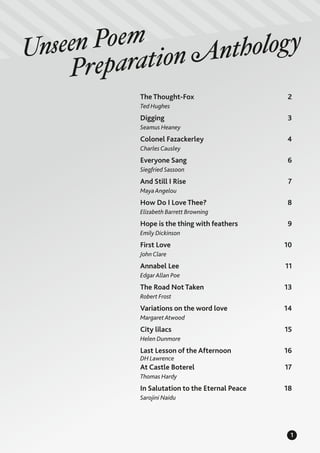 Unseen poem preparation anthology | PDF