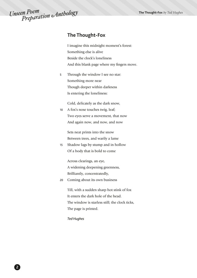 Unseen poem preparation anthology | PDF