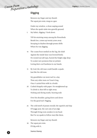 Unseen poem preparation anthology | PDF