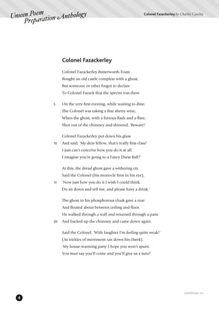 Unseen poem preparation anthology | PDF