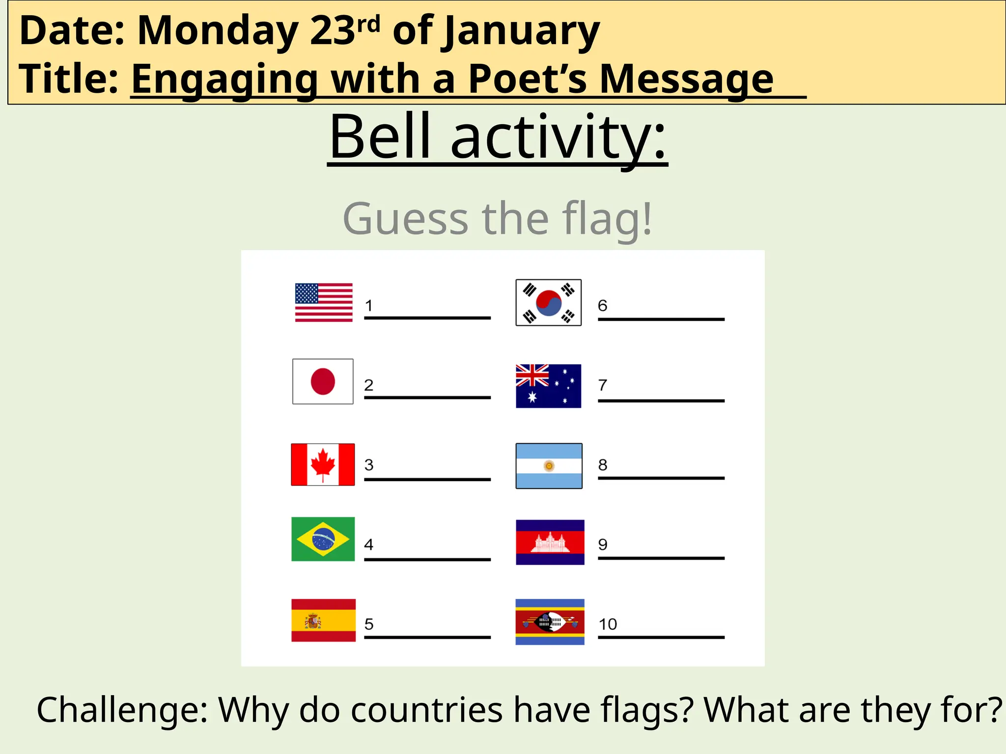 Unseen Poetry.pptx Flag by John Agard yay | PPTX