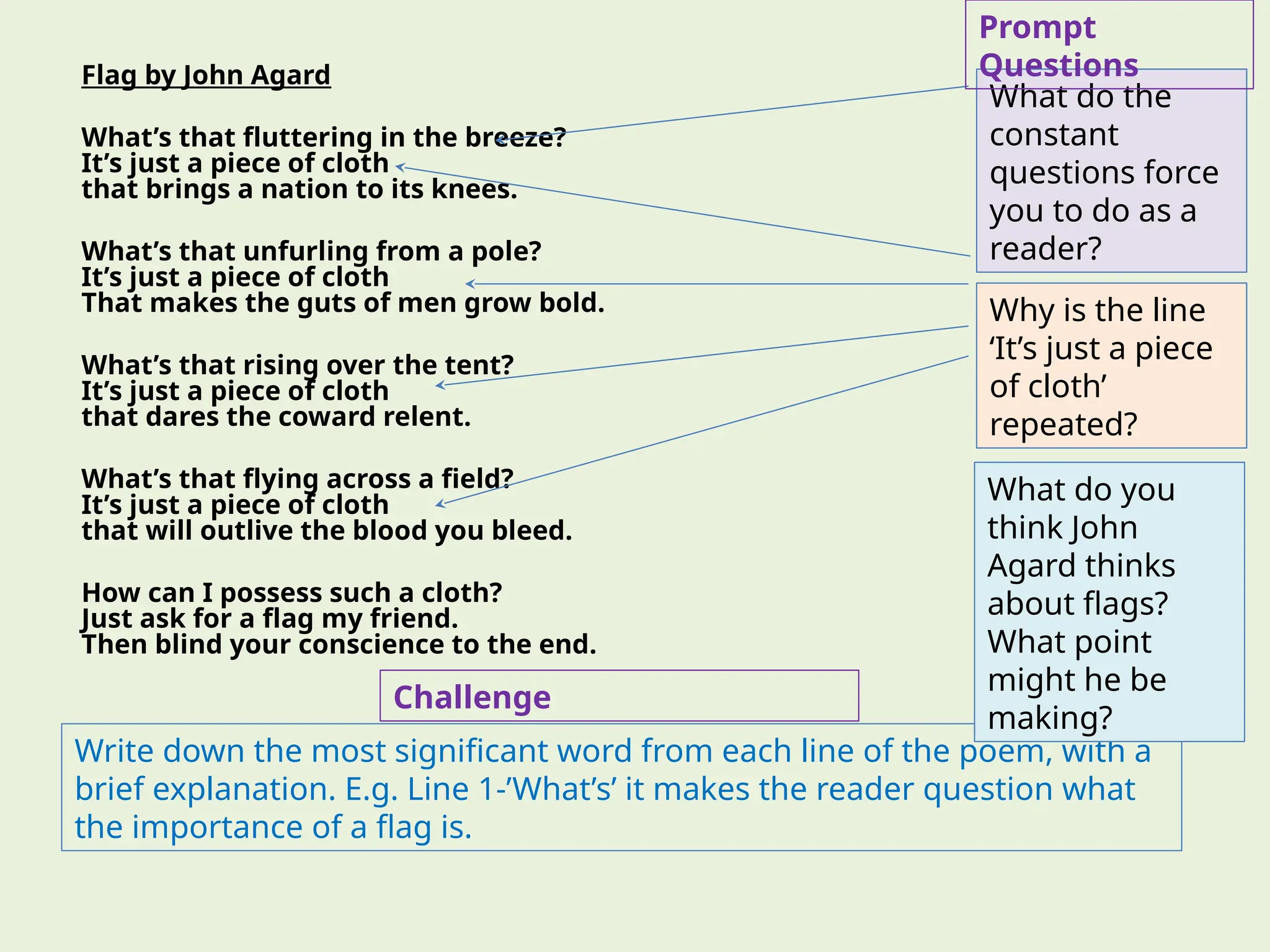 Unseen Poetry.pptx Flag by John Agard yay | PPTX