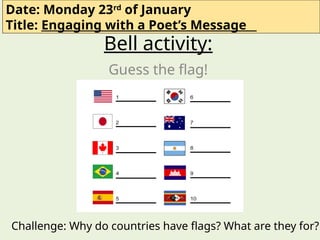 Unseen Poetry.pptx Flag by John Agard yay | PPTX