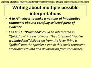 Unseen poetry to display | PPTX