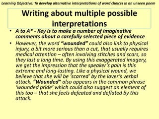 Unseen poetry to display | PPTX