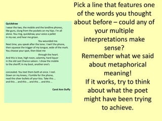 Unseen poetry to display | PPTX