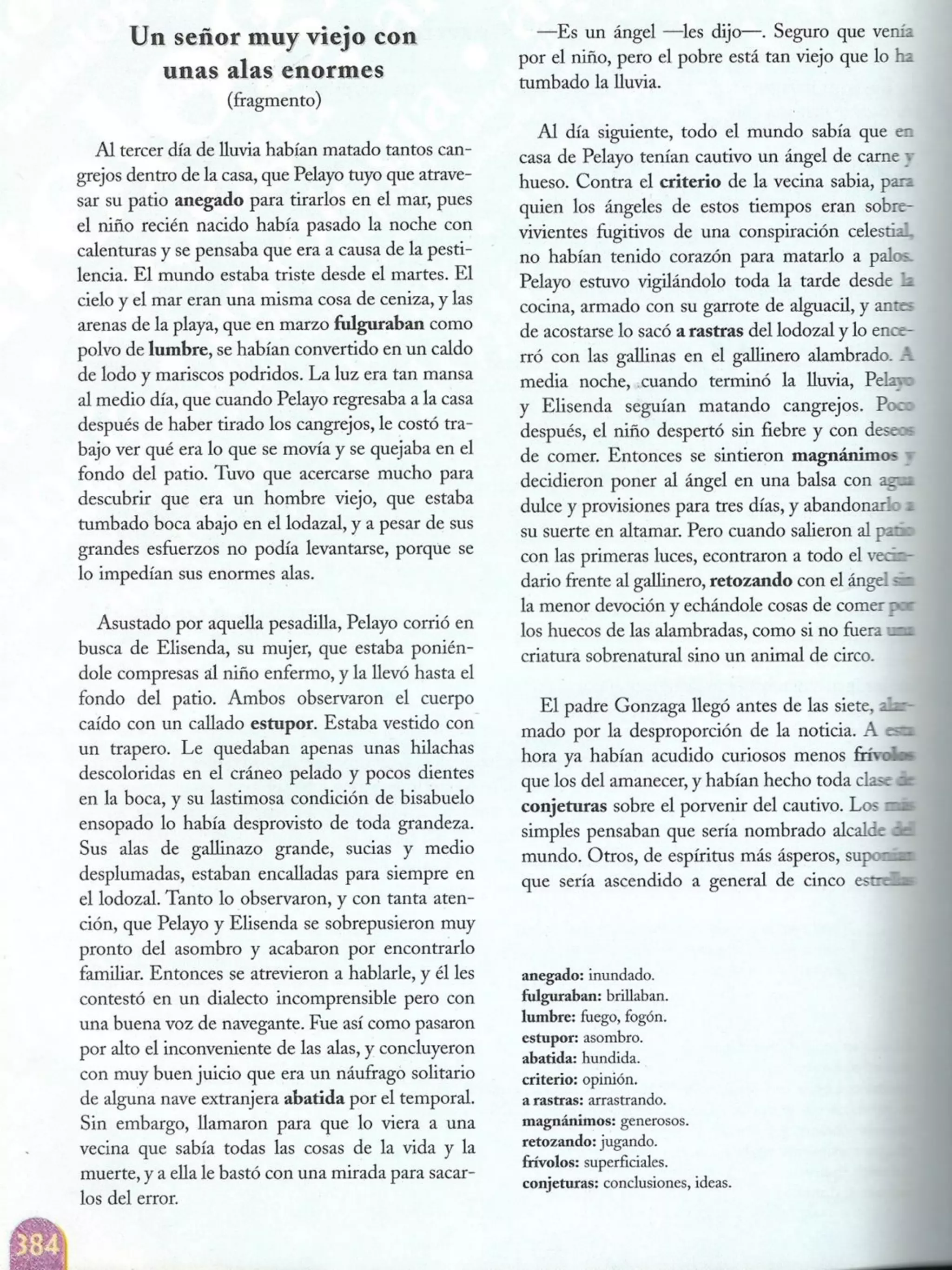 Un señor muy viejo con alas enormes | PDF