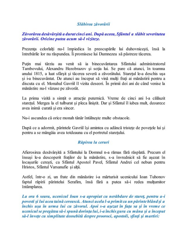 Sfântul Serafim – Un serafim printre oameni | PDF