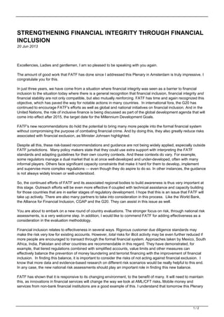 Unsgsa strengthening financial integrity through financial inclusion ...