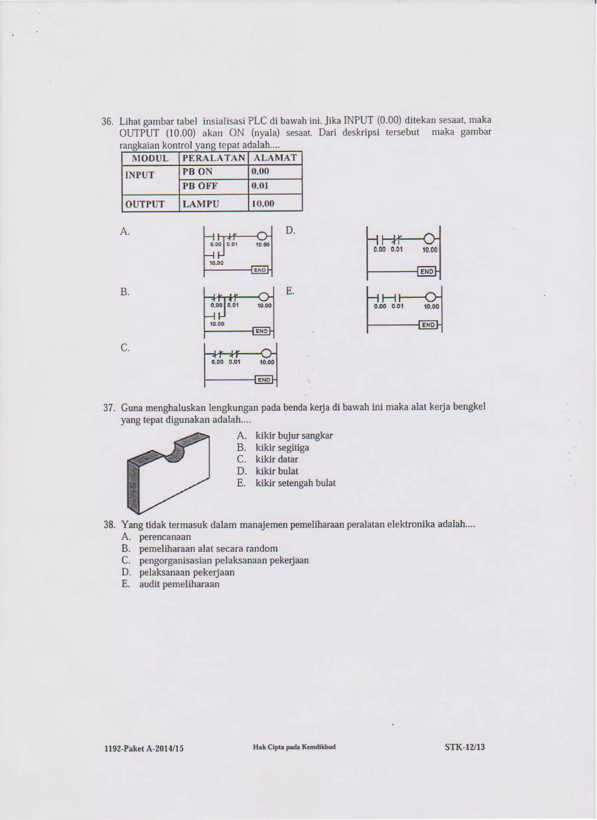 Un smk teori kejuruan elektronika industri 2014 2015 | PDF