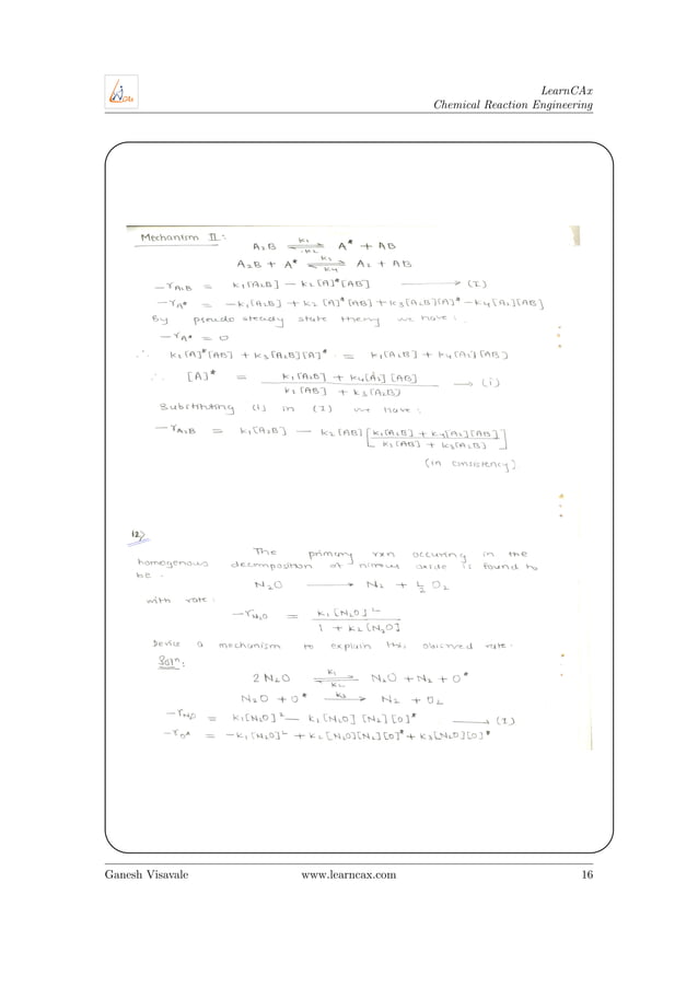 CRE Unsolved Problems: Octave Levenspiel | PDF | Chemistry | Science