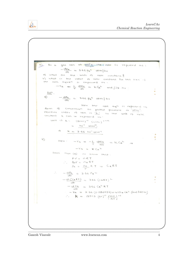 CRE Unsolved Problems: Octave Levenspiel | PDF | Chemistry | Science