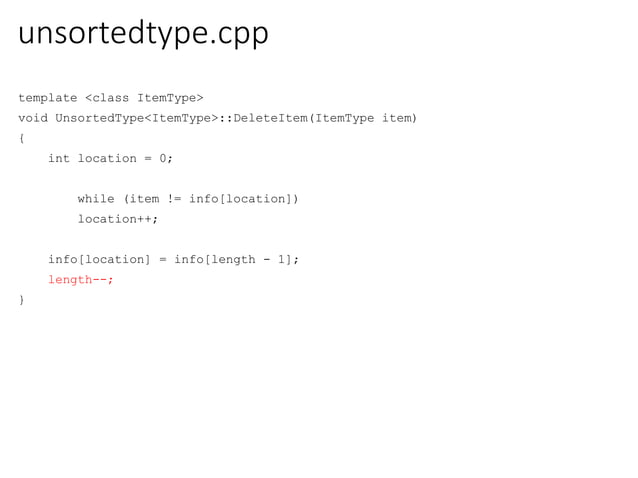Unsorted Sorted List_Array.pptx | Programming Languages | Computing