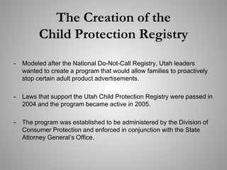 Utah Child Protection Registry | PPT