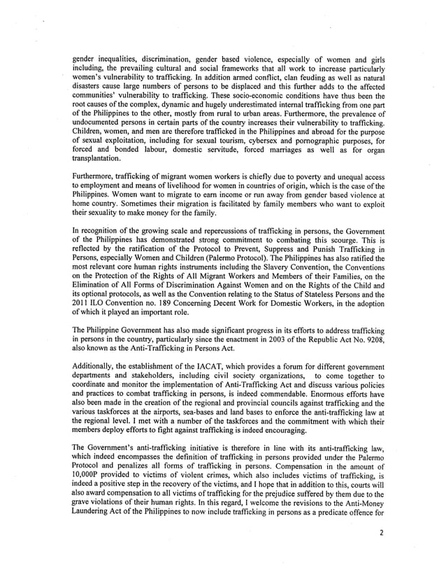 UN Special Rapporteur on Trafficking in Persons Joy Ngozi Ezeilo Report ...