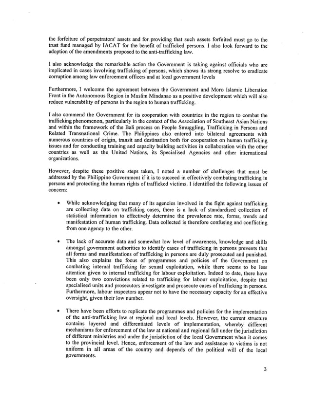 UN Special Rapporteur on Trafficking in Persons Joy Ngozi Ezeilo Report ...