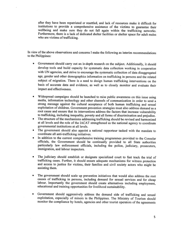 UN Special Rapporteur on Trafficking in Persons Joy Ngozi Ezeilo Report ...