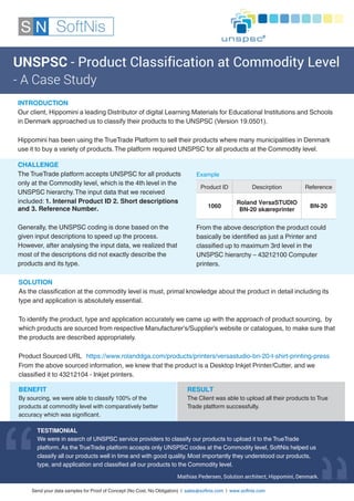 Unspsc product classification at commodity level - a case study | PDF