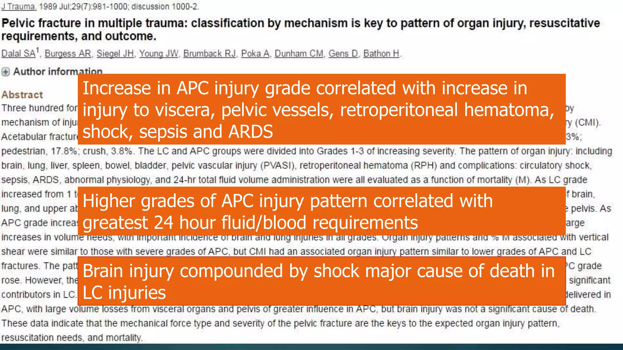 Unstable Pelvic Fracture Presentation | PPTX