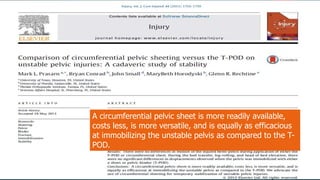 Unstable Pelvic Fracture Presentation | PPTX