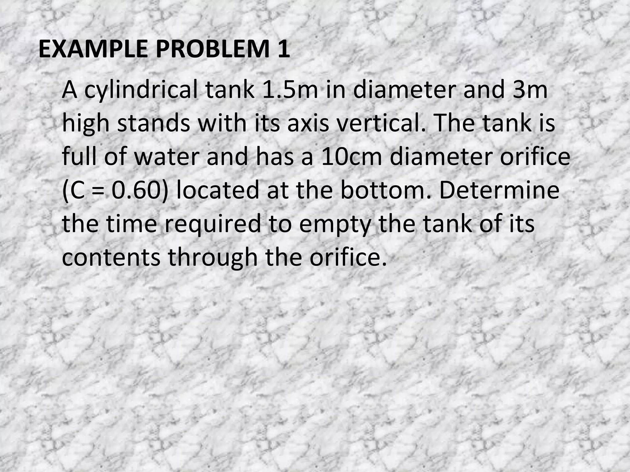 Unsteady Flowing Orifice | PPT