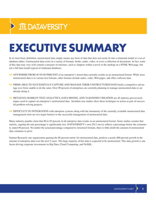 Unstructured Data and the Enterprise | PDF