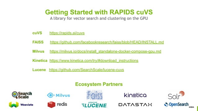 Milvus on the GPU w/ RAPIDS cuVS: NVIDIA | PDF | Databases | Computer Software and Applications