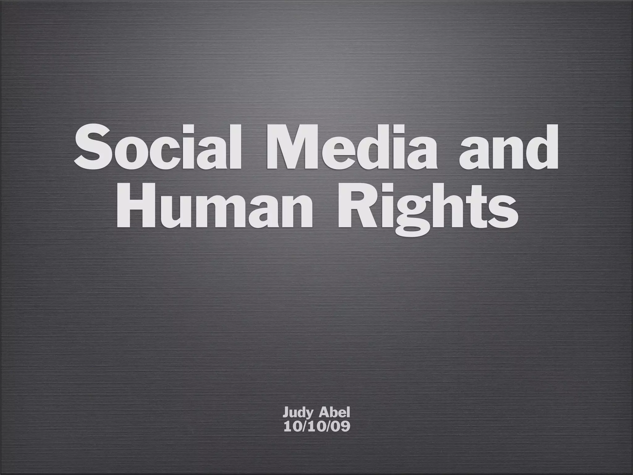 Social Media and Human Rights | PDF