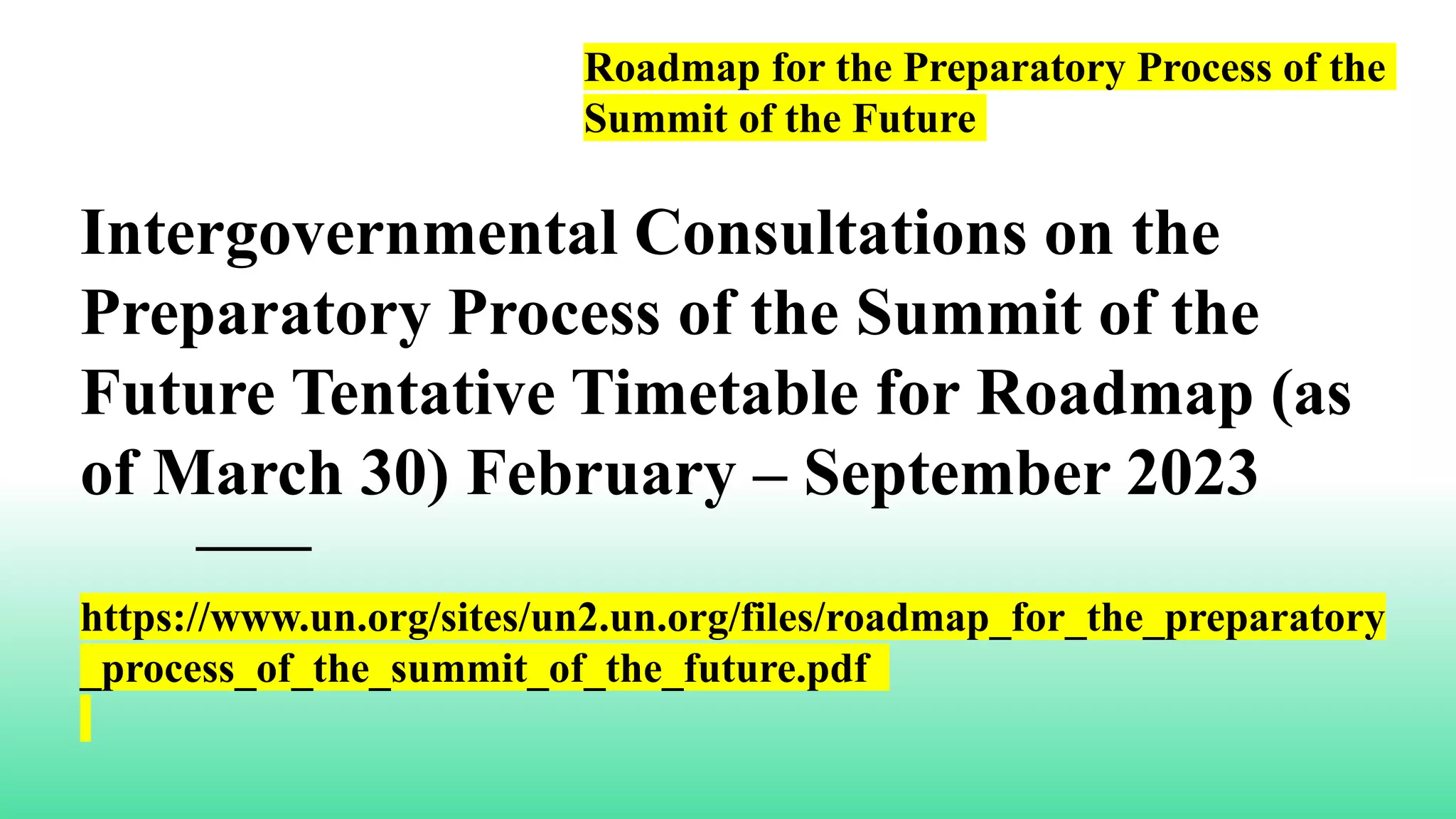 UN Summit of the Future 2924 | PPT