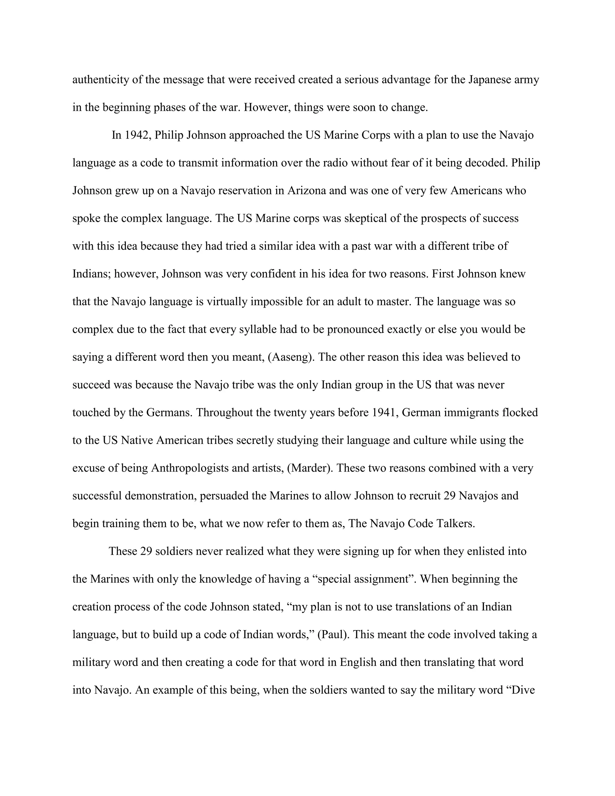 Unsung heroes navajo code talkers | DOCX