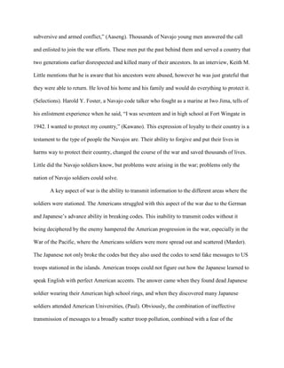 Unsung heroes navajo code talkers | DOCX