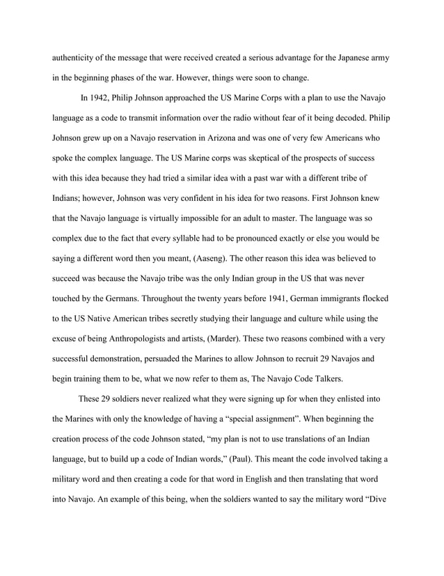 Unsung heroes navajo code talkers | DOCX