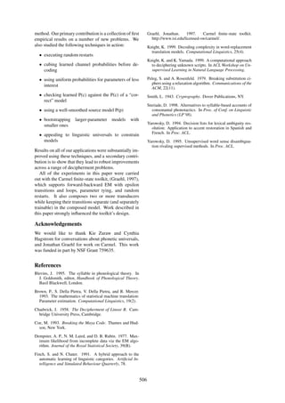 Unsupervised analysis for decipherment problems | PDF | Programming Languages | Computing