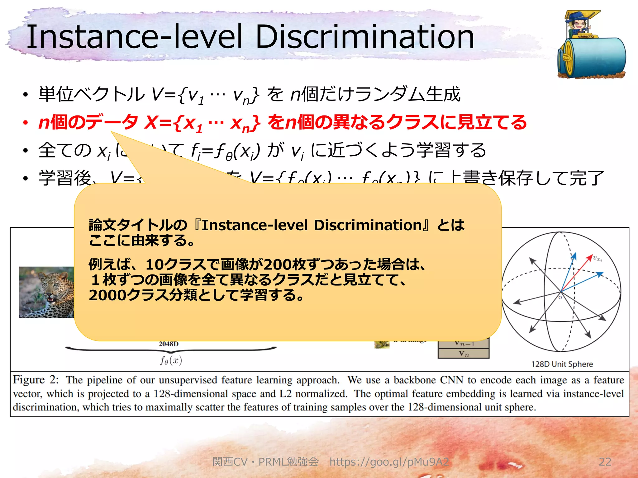 関西cvprml勉強会2018 岡本大和 Unsupervised Feature Learning Via Non Parametric Instance Level