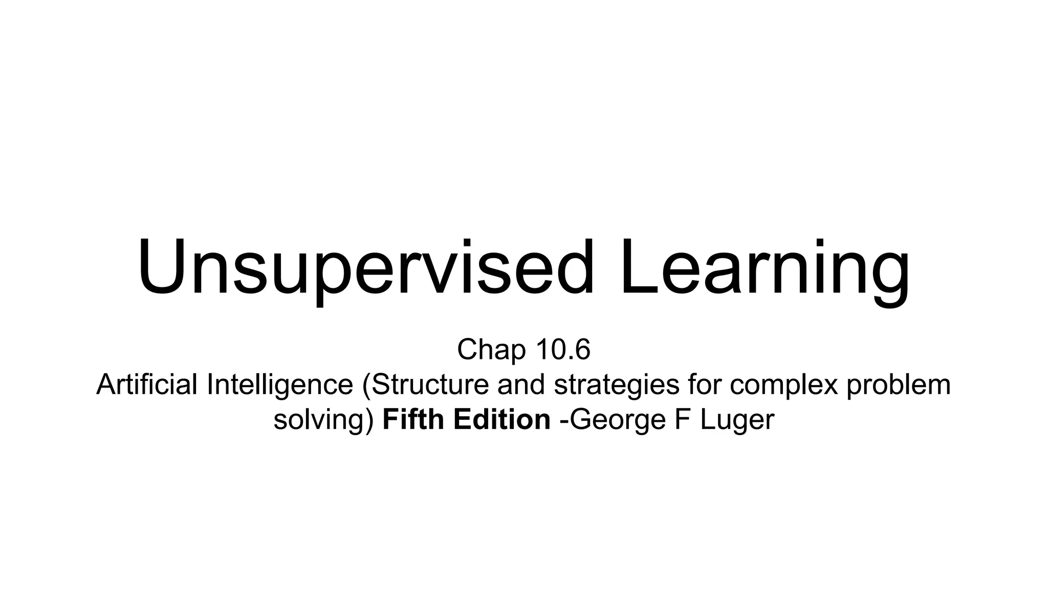 Unsupervised Learning | PPT | Free Download
