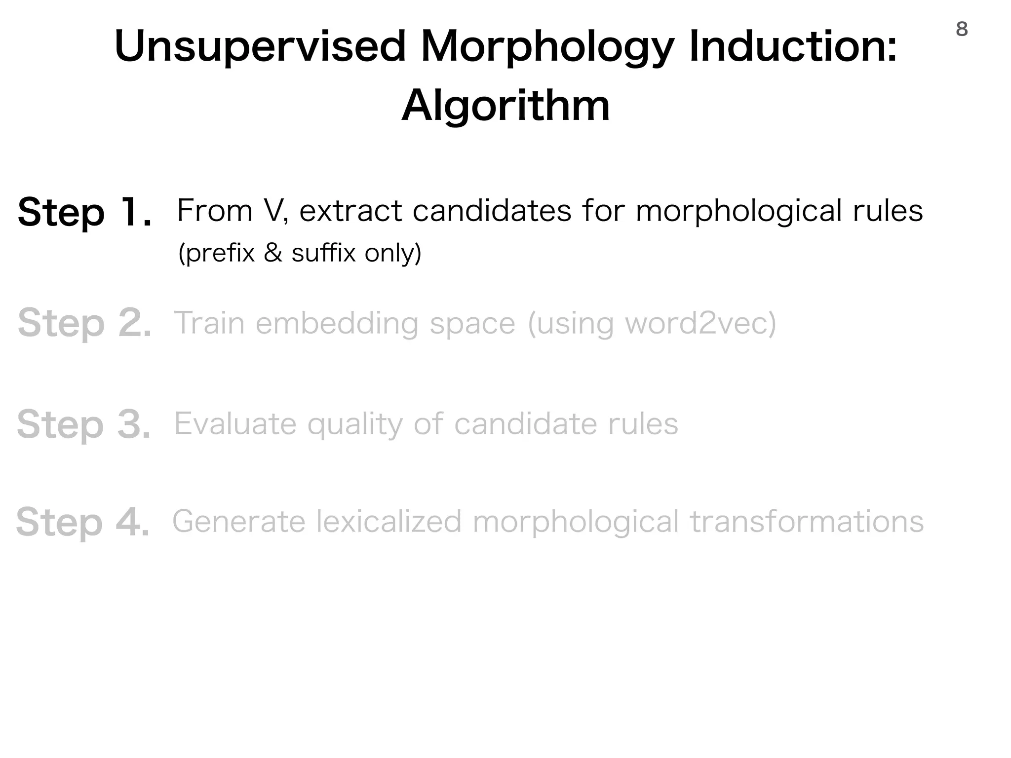 Unsupervised Morphology Induction Using Word Embeddings Ppt