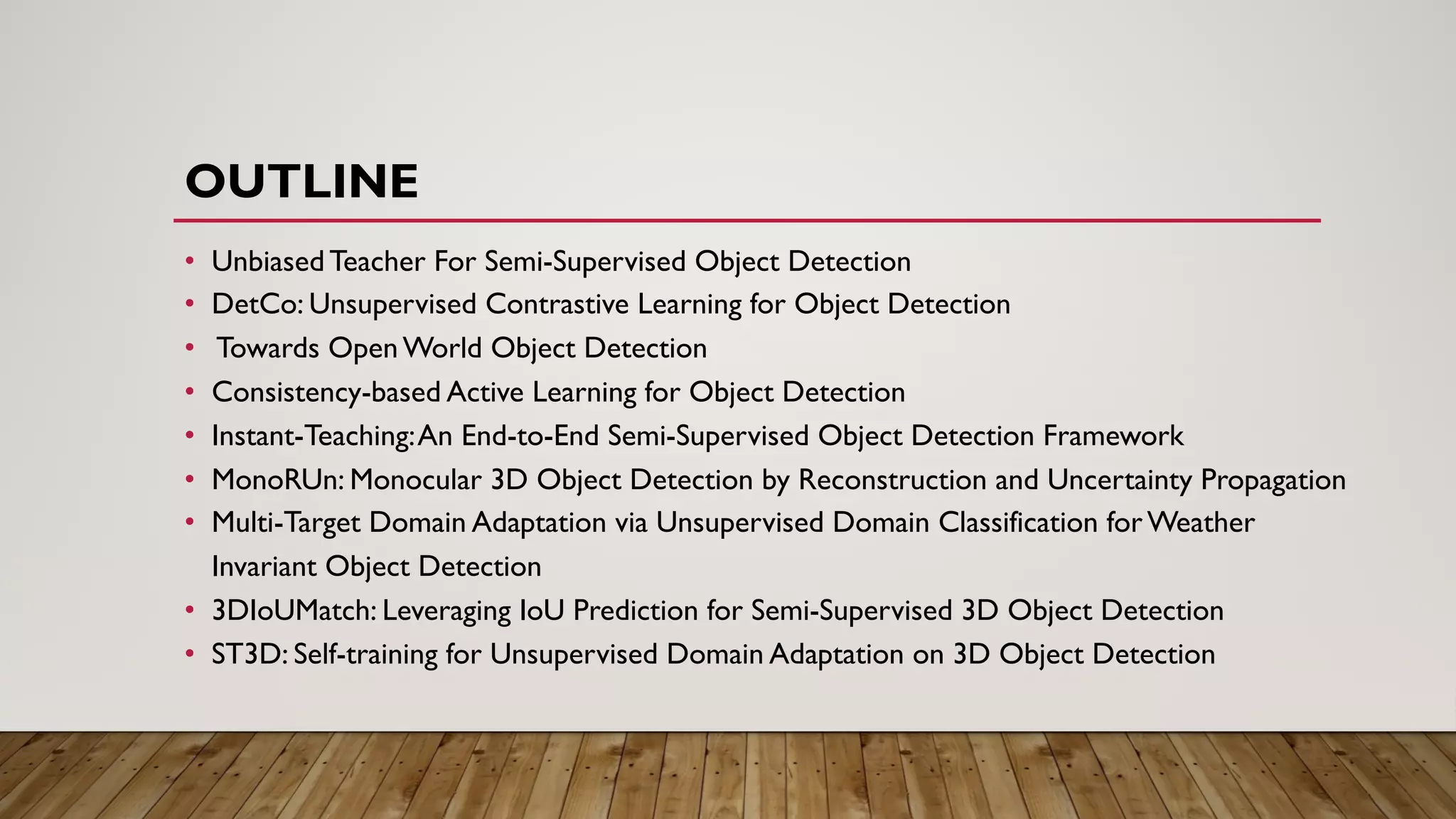Unsupervised Semi Supervised Object Detection Ppt
