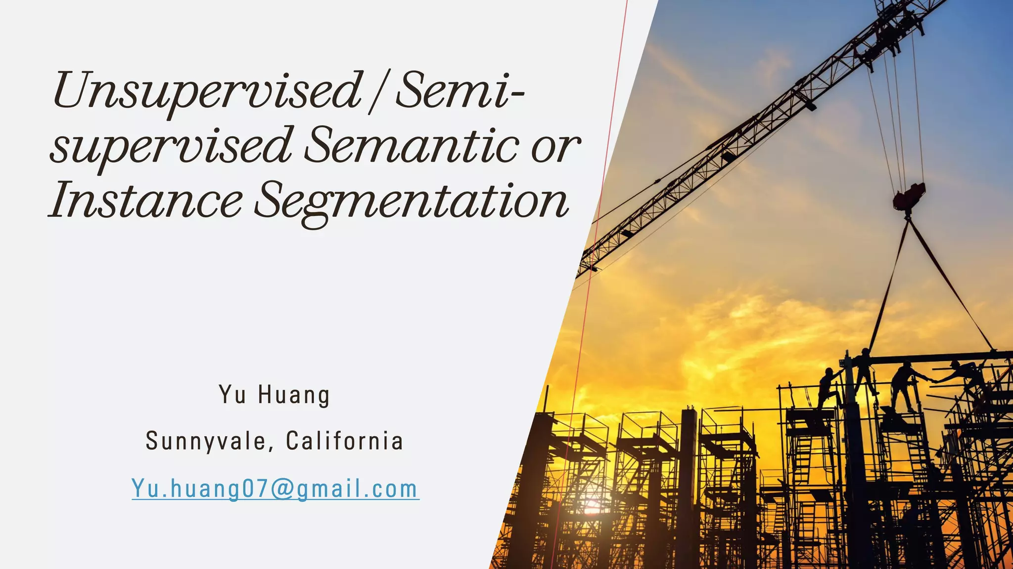 Unsupervised Semisupervised Semantic Or Instance Segmentation Ppt