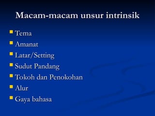 unsur-unsur-intrinsik-cerpen.ppt materi kelas 11 | PPT