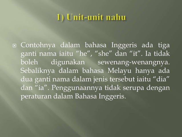 Unsur unsur bahasa yang berbeza antara satu bahasa dengan bahasa lain ...