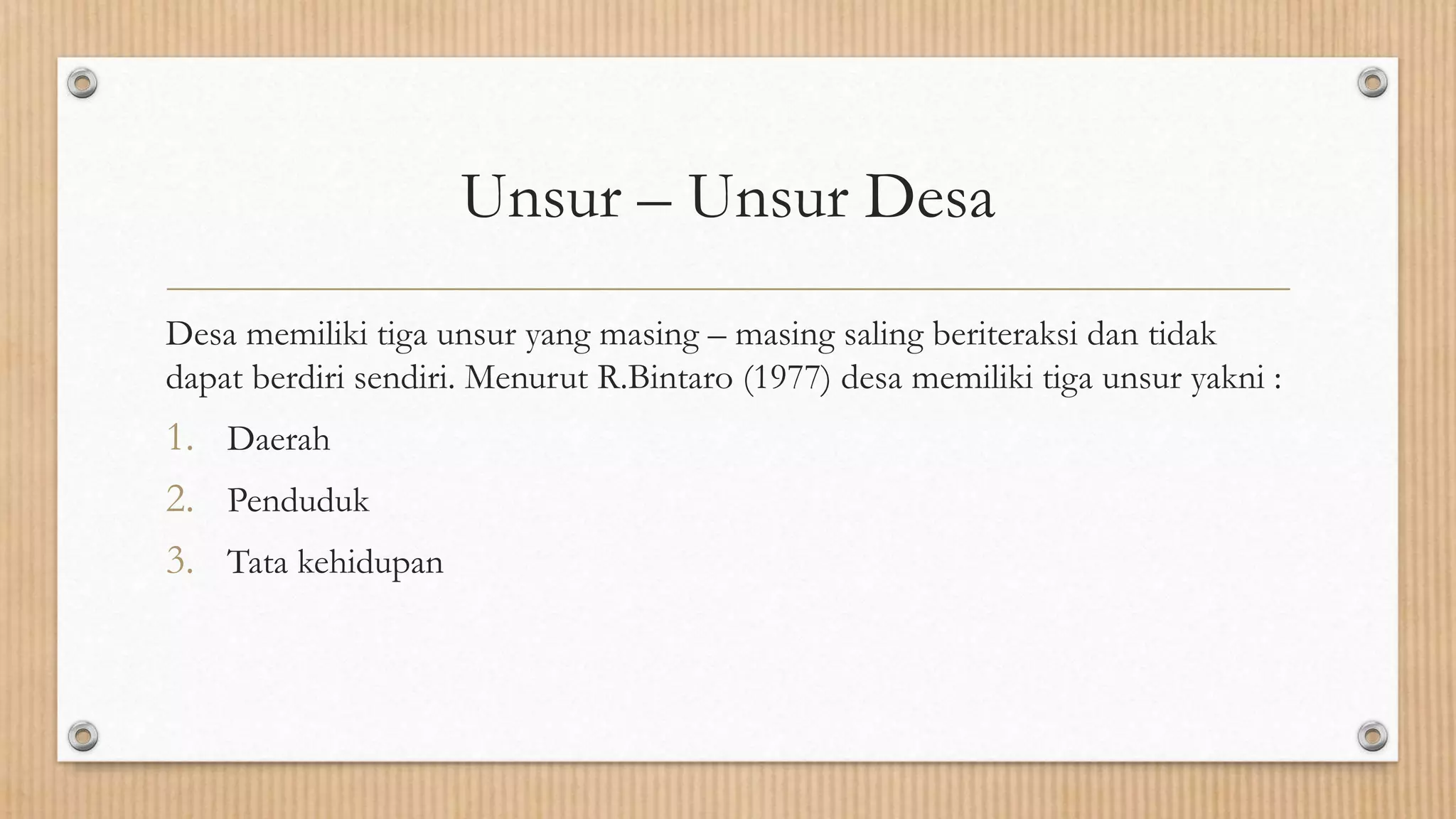 Unsur unsur desa | PPTX