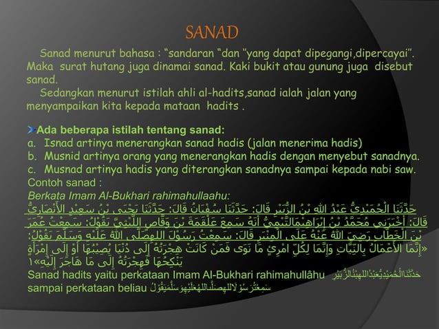 Unsur unsur hadis | PPTX
