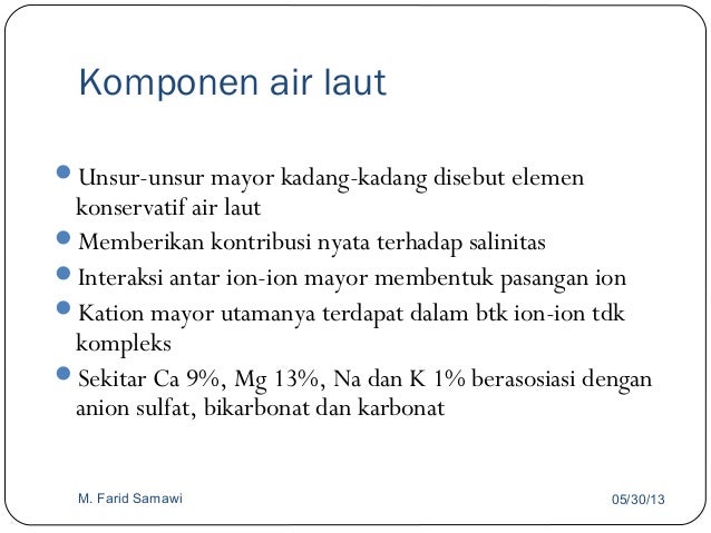 Unsur unsur mayor-air_laut