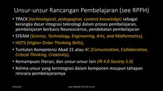 Unsur unsur rancangan pembelajaran Blended Learning 21 st century | PPTX